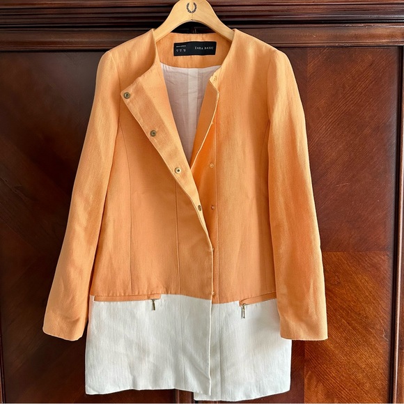 Zara | Jackets & Coats | Zara Basic Blazer Soft Orangeoff White | Poshmark